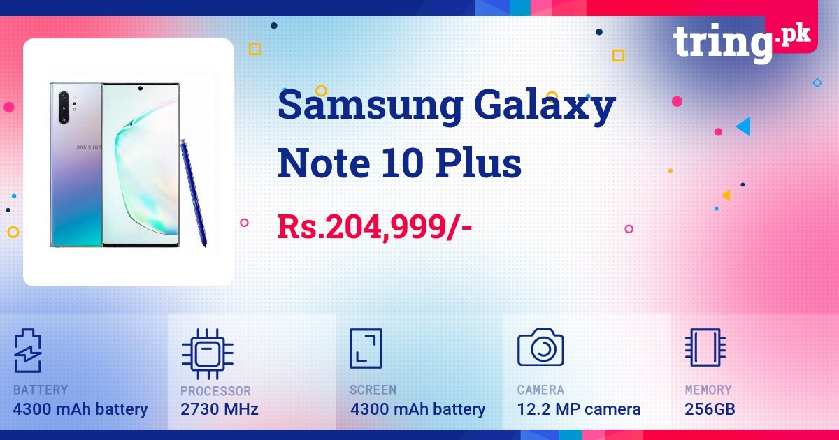 Samsung Galaxy Note 10 Plus price in Pakistan updated Jan, 2020